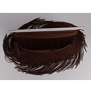 Heartwish268 Fringe Trim Lace Polyerter Fibre Tassel 6inch Wide 10 Yards Long for Clothes Accessories Latin Wedding Dress DIY Lamp Shade Decoration Black White Red(Brown)