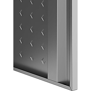 Manhattan Comfort Fortress Floating Storage, Modern Stainless-Steel Garage Cabinet, Small, Grey