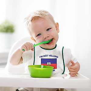Cute Rascals Toddler & Baby Bibs Burp Cloths Not Yelling I'M Not Yelling I Am Haitian Haiti Countries Cotton Baby Items for Baby Girl & Boy White Design Only