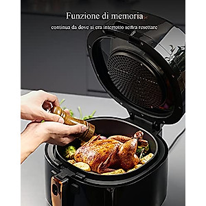 Large Air Fryer 8 Quart with Viewing Window, Big Capacity Family Size Oilless Airfryer Oven with 100 Recipt Digital Recipe Cookbook, Nonstick Basket and Dishwasher Safe