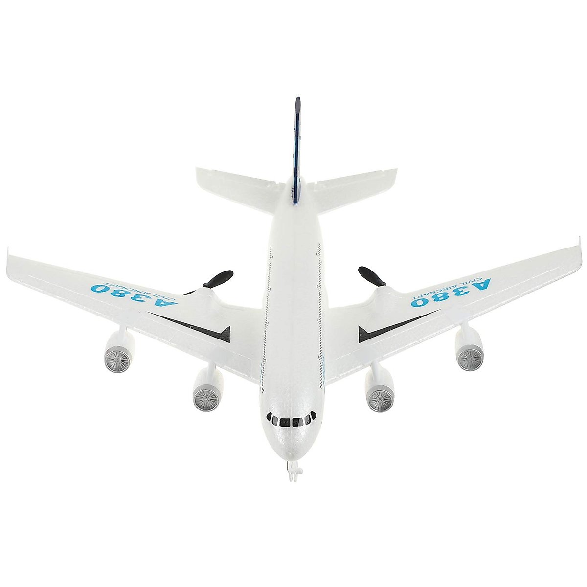 PLRB TOYS RC Plane Remote Control Airplane RC Plane,2.4Ghz DIY 2 Channels Radio Control Airplane Built in 6-Axis Gyro, A380 RC Aircraft EPP Foam Glider for Beginner (Two Batteries)