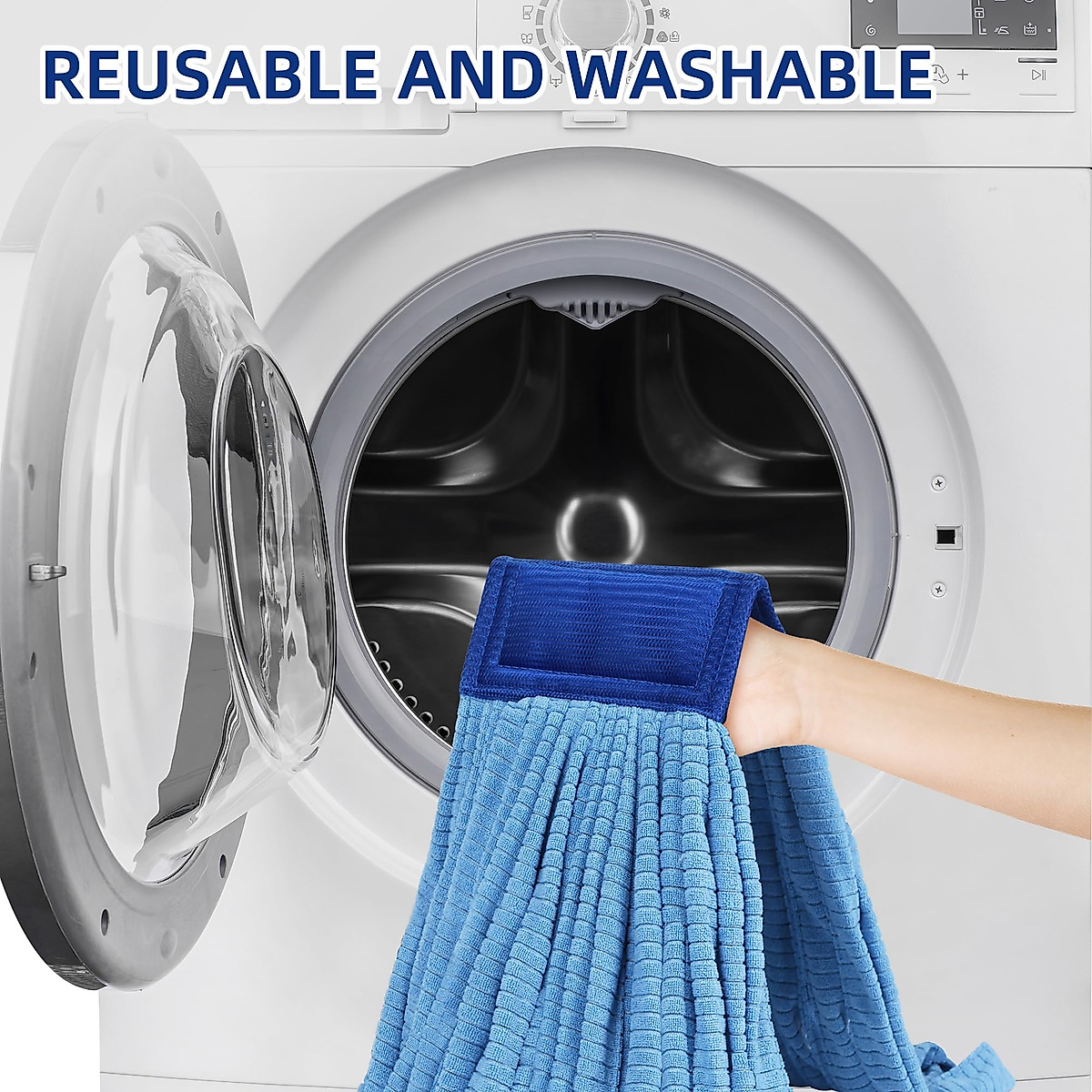 DRKLEAN 2 Pack Large Microfiber Tube Mop Heads,6 inch,Heavy Duty Mop Head,Highly Absorbent,Commercial Mop Head Replacement,Wet Mop Heads Replacement,for Hardwood, Tile, Laminate Floors,Blue (Blue)