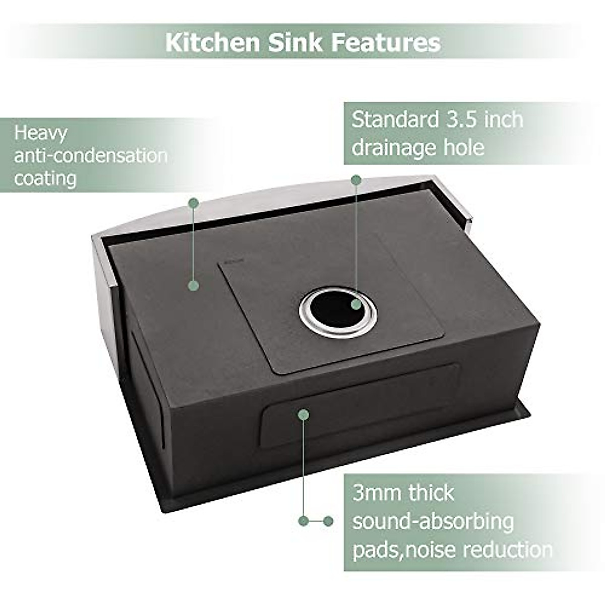 27 Farmhouse Sink Single Bowl - Logmey 27 inch Stainless Steel Kitchen Sink 18 Gauge Apron Front Single Bowl Kitchen Farm Sink