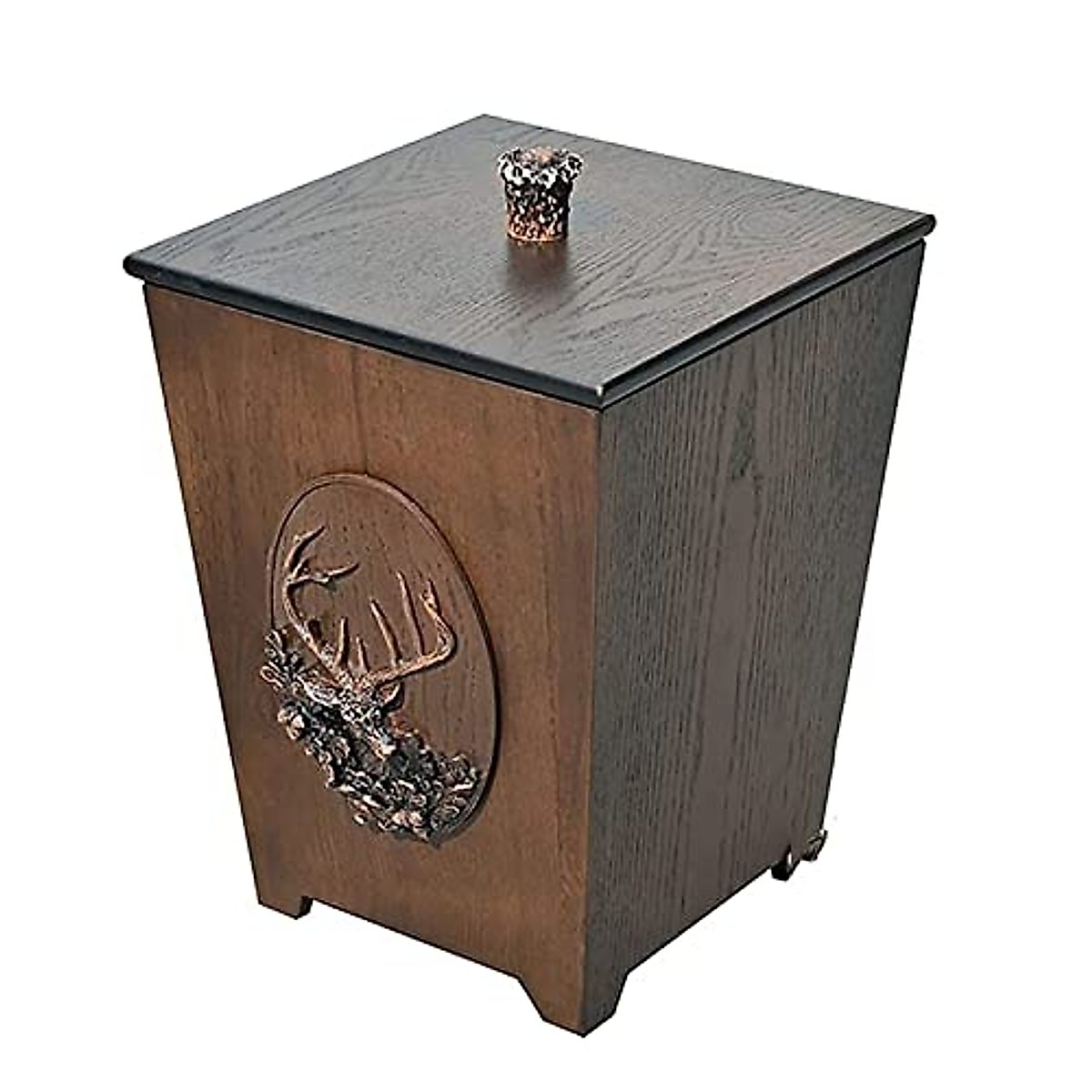 Trash Bin Trash Can Wastebasket Trash Can with Lid Waste Bin Includes Waterproof Inner Barrel Wooden Trash Can Office Garbage Can Waste Bin (Color : OneColor, Size : As Shown)