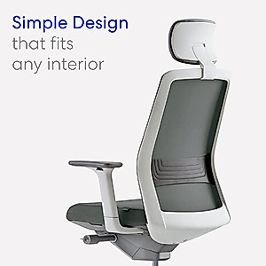 SIDIZ T40 Smart Ergonomic Office Chair : Home Office Chair with Easy Adjustments, Headrest, Lumbar Support, 3D Armrests, Seat Depth, Mesh Back Computer Desk Chair, Alternative Gaming Chair (Gray)