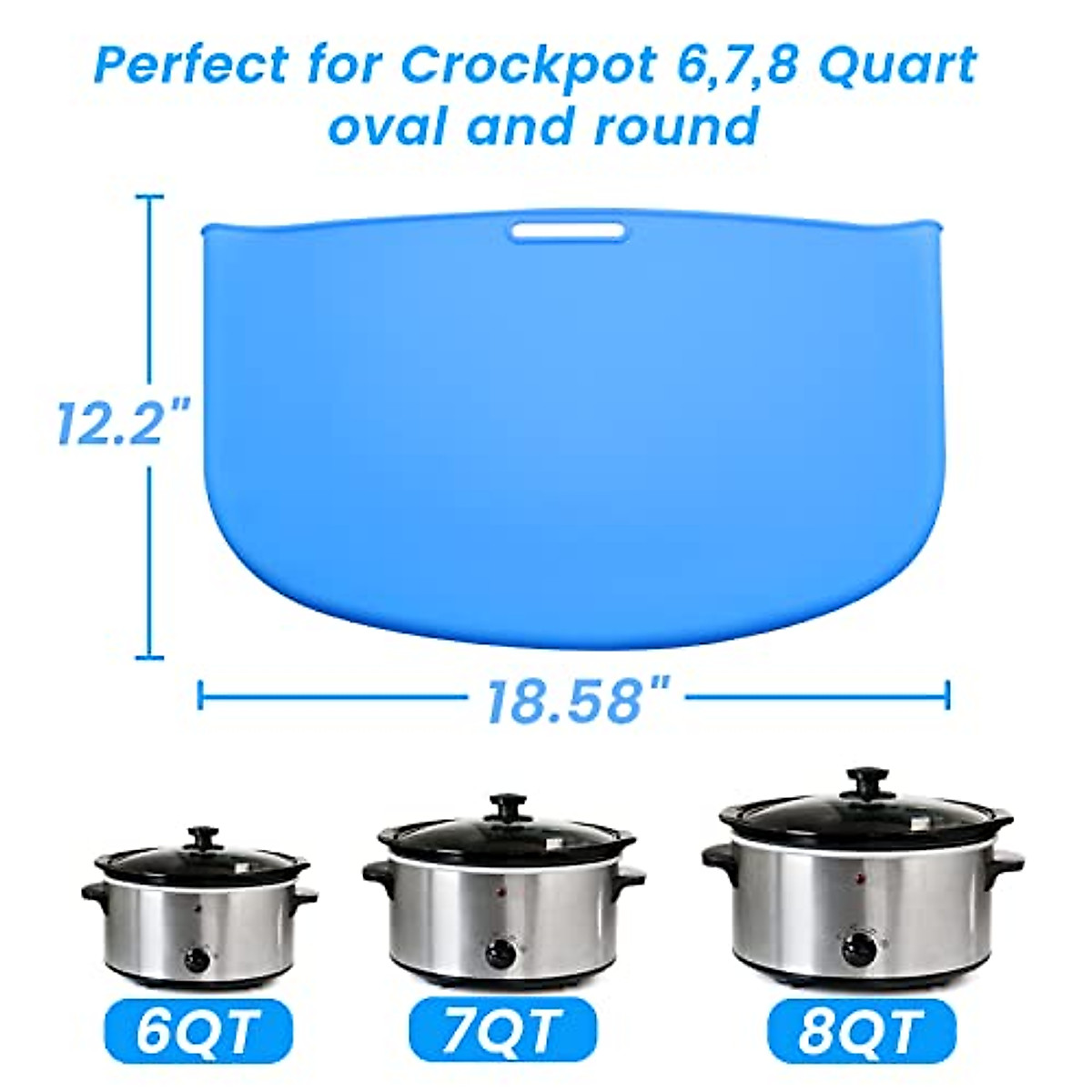 MQFORU Silicone Slow Cooker Liners fit Crockpot 6-8 Quart, 2 Pack Divider Silicone Liners for Crock Pot， BPA Free/Leakproof/Dishwasher Safe, for Most 6-8QT Oval Shape Cooking Liner