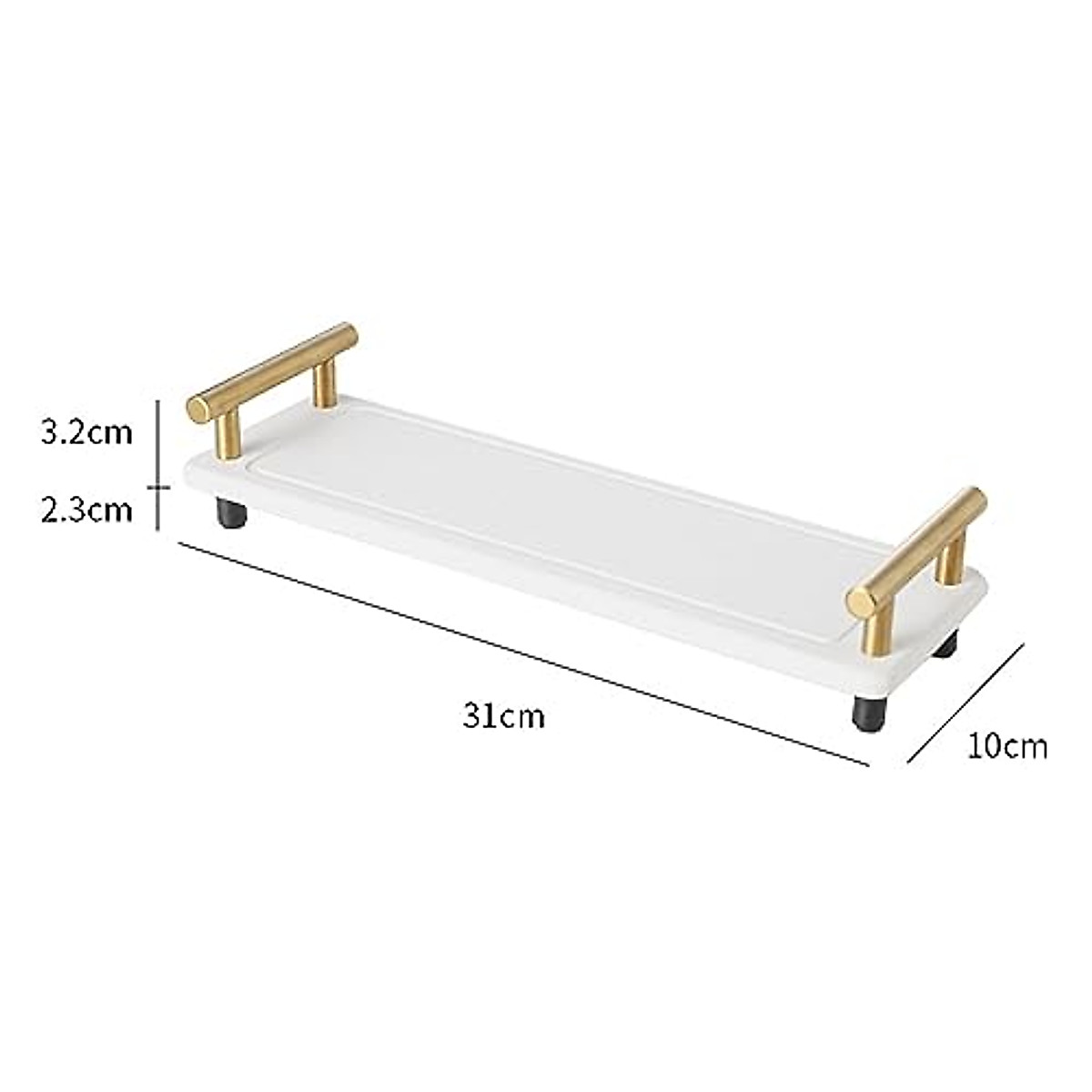 tinysiry Storage Container Super Absorbent Quick Dry Diatomaceous Earth Storage Shelf with Handle Perfect Bathroom Sink Organizer White A