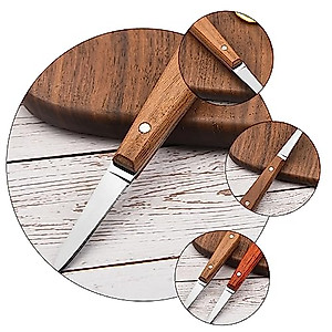 Angoily Oyster Cutter 2pcs Stainless Steel Oyster Knife Seafood Cutting Tool Scallop Stainless Steel, Wood Scallop Kitchen Supplies