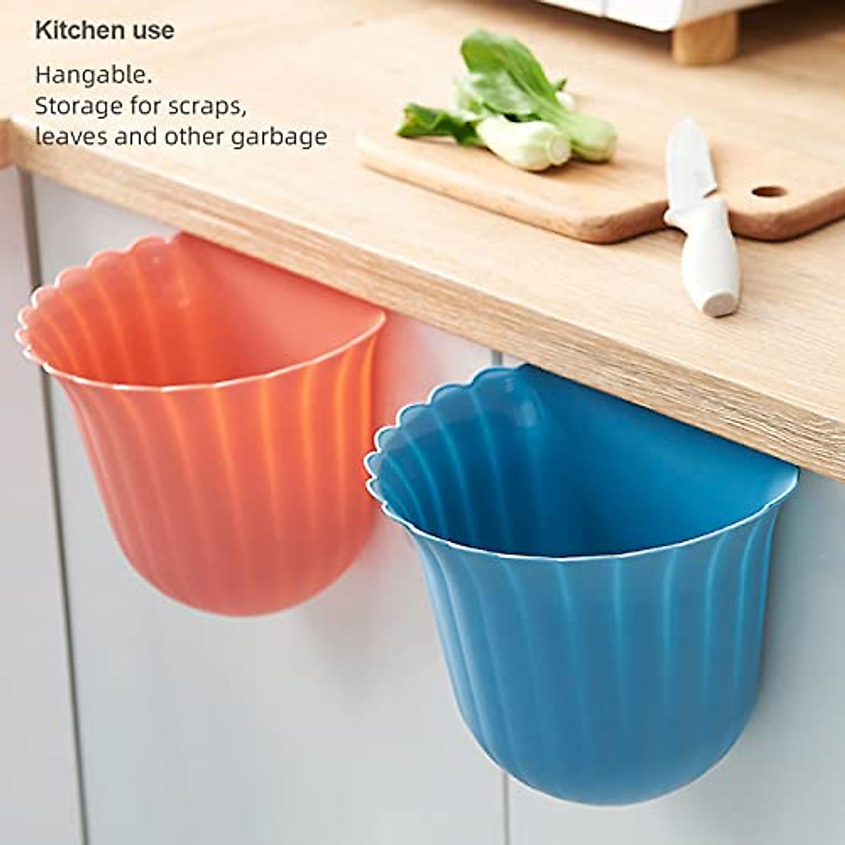 EPMANN 4PCS Hanging Kitchen Bathroom Trash Can, Multi-Functional Hanging Kitchen Waste Bins Basket, Cabinet Door Trash Can, Wall Mounted Food Waste Bin for Kitchen Bedroom Bathroom Car