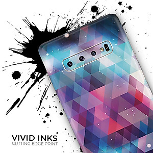 DesignSkinz Vector Triangle Pink and Blue Galaxy Protective Vinyl Decal Wrap Skin Cover Compatible with The Samsung Galaxy S20 (Screen Trim & Back Glass Skin)