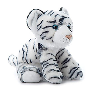 The Petting Zoo Tiger Stuffed Animal, Gifts for Kids, Wild Onez Zoo Animals, White Tiger Plush Toy 9 inches