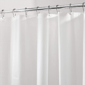 iDesign PEVA Mold and Mildew Resistant Plastic Shower Curtain Liner for Use Alone or With Fabric Curtain, Set of 2, 72” x 72”, White