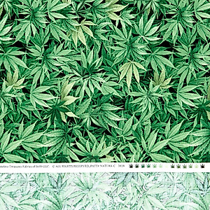 Timeless Treasures Cannabis Leaf Green, Fabric by the Yard