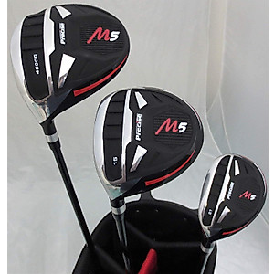Mens Left Handed Golf Complete Set Driver, Wood, Hybrid, Irons, Wedge, Putter Clubs Deluxe Stand Bag Lefty LH