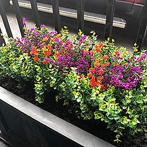 ElaDeco Artificial Boxwood (Pack of 7),Artificial Farmhouse Greenery Boxwood Stems Fake Plants and Greenery Springs for Farmhouse,Home,Garden,Office,Patio,Wedding and Indoor Outdoor Decoration