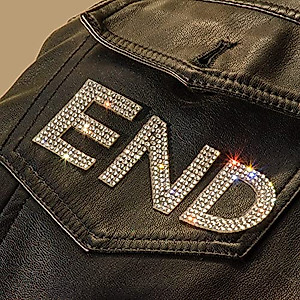 Locacrystal 34Pcs Bling Rhinestone Alphabet Letter Stickers, A-Z Letters Self-Adhesive hotfix Crystal Rhinestones Word Stickers for Cars Arts Crafts Clothing DIY Decoration(White/Silver)