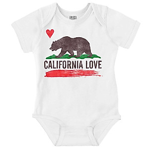 Brisco Brands California CA Flag Watercolor Sketch Baby Romper Boys or Girls