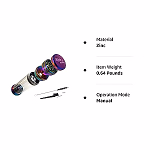 Right vibes 4 pieces grinder 2.2 cone with accessories to adjust it , Zinc alloy 3 in 1 multicolor