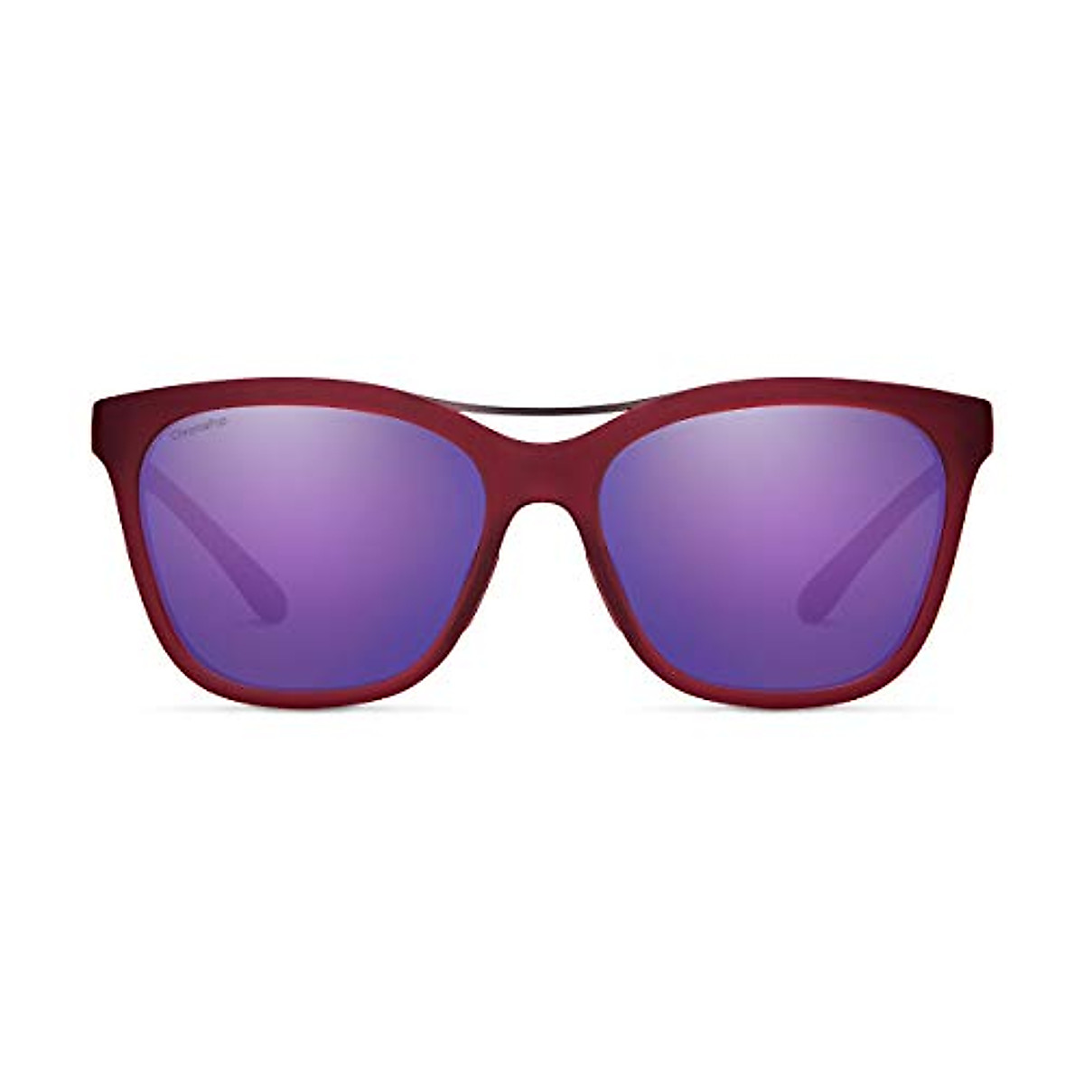 Smith Optics Cavalier ChromaPop Sunglasses, Matte Crystal Deep Maroon/Chromapop Violet Mirror, One Size