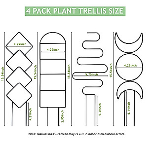 4 Pcs Plant Trellis for Climbing Plants Indoor, Small Trellis for Potted Plants,Indoor Plant Trellis for Potted Plants Support Black Garden Trellis for Hoya,Pothos,Flower,Monstera (4PCS Black)