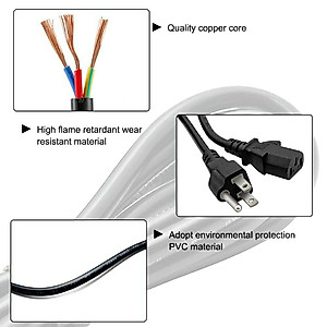 GreatPowerDirect AC Power Cord Cable for Yamaha HS5 HS7 HS8 HS8W HS 80M Studio Monitor Speaker