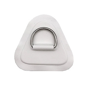 4 Pieces Pad/Patch D Rings for PVC Inflatable Boat Canoe Raft Stainless Steel D-Ring Dinghy Kayak Surfboard Paddle Board (White)