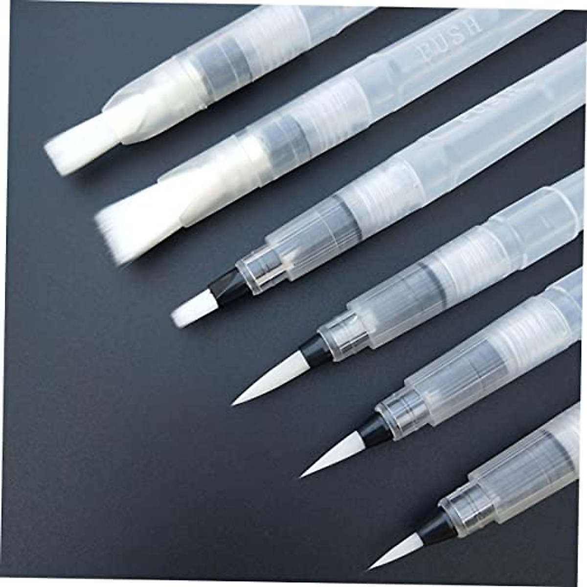 VILLFUL 9 Pcs Water Color Brush Pens Ink Pen Set Water Soluble Colored Pencils Flat Pen Writing Brush Painting Pen White Pointy Watercolor Brush Water Brush Pen Water Coloring Brush Pen
