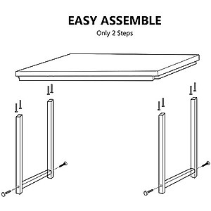 Computer Desk, 43in Wood Work Desk Large Gaming Writing Desk PC Laptop Table Study Workstation Home Office Furniture (Burlywood)