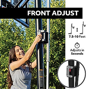 Lifetime 90061 Portable Basketball System, 52 Inch Shatterproof Backboard,Black