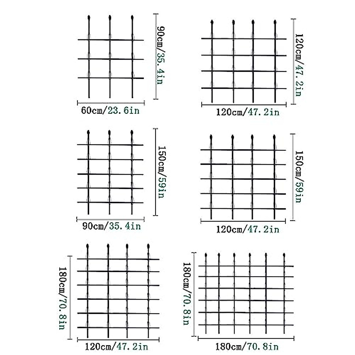 Garden Trellis, Plant Trellis for Climbing Plants Indoor Outdoor, DIY Tomatoes Cage Potted Plant Support Stakes for Vegetable, Rose, Bean, Pots, Clematis (Size : 90cm(35.4in*120cm(47.2in))