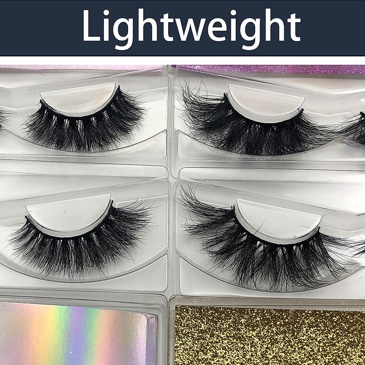 Mink Lashes bulk MIKIWI 6 Styles 30 Pack, 3D Mink Lashes wholesale,15-20mm Fluffy Long wispy lashes Real Mink Eyelashes