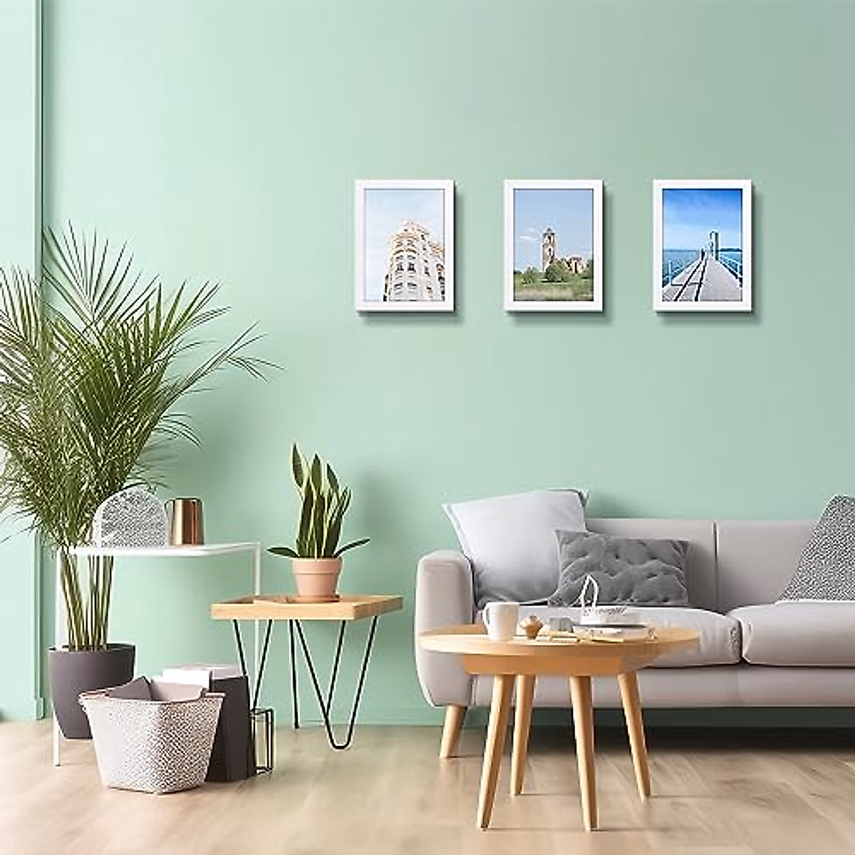 AUEAR, A4 Picture Frame White Set of 2, 8.3x11.7 Frame Wall Mounted Horizontal And Vertical