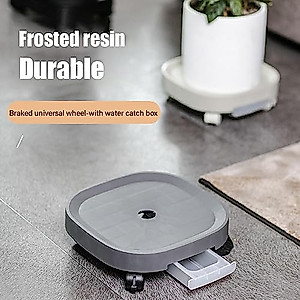 RUDINO,Plant Caddy,Rolling Plant Stand,Plant Dolly with Wheels,Plant Caddy with Wheels Heavy Duty,Square Flower Pot Mover with 4 Wheels with Brake Wheels,with Drawer Water Reservoir,for Planters