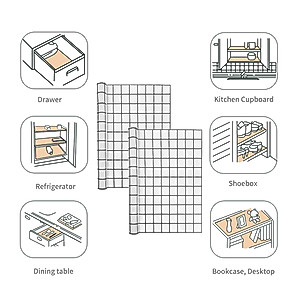 POTTIIS Shelf Liner Non-Adhesive EVA Cabinet-Drawer-Liners - 2 Roll Waterproof Kitchen Fridge Pad and Refrigerator Mat, Non-Slip Can be Cut Placemats, Size 17''×78.7''（White）
