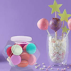 4 Pcs 28.7 fluid oz Candy Jars with Lids, Plastic Candy Jars for Candy Buffet, Clear Cookie Jars for Kitchen Counter, Cookie Container Candy Holder for Candies, Jelly Beans, Dog Treats, Snacks