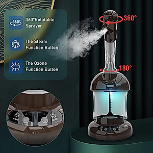 Kingsteam Facial Steamer - Ozone Steamer with Extendable Arm - Professional Nano Ionic Facial Steamer for Deep Cleaning - Portable for Personal Care Use at Home or Salon