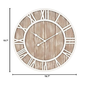 La Crosse Clock 404-3450 19.7-Inch Harper Wood Quartz Wall Clock, Brown