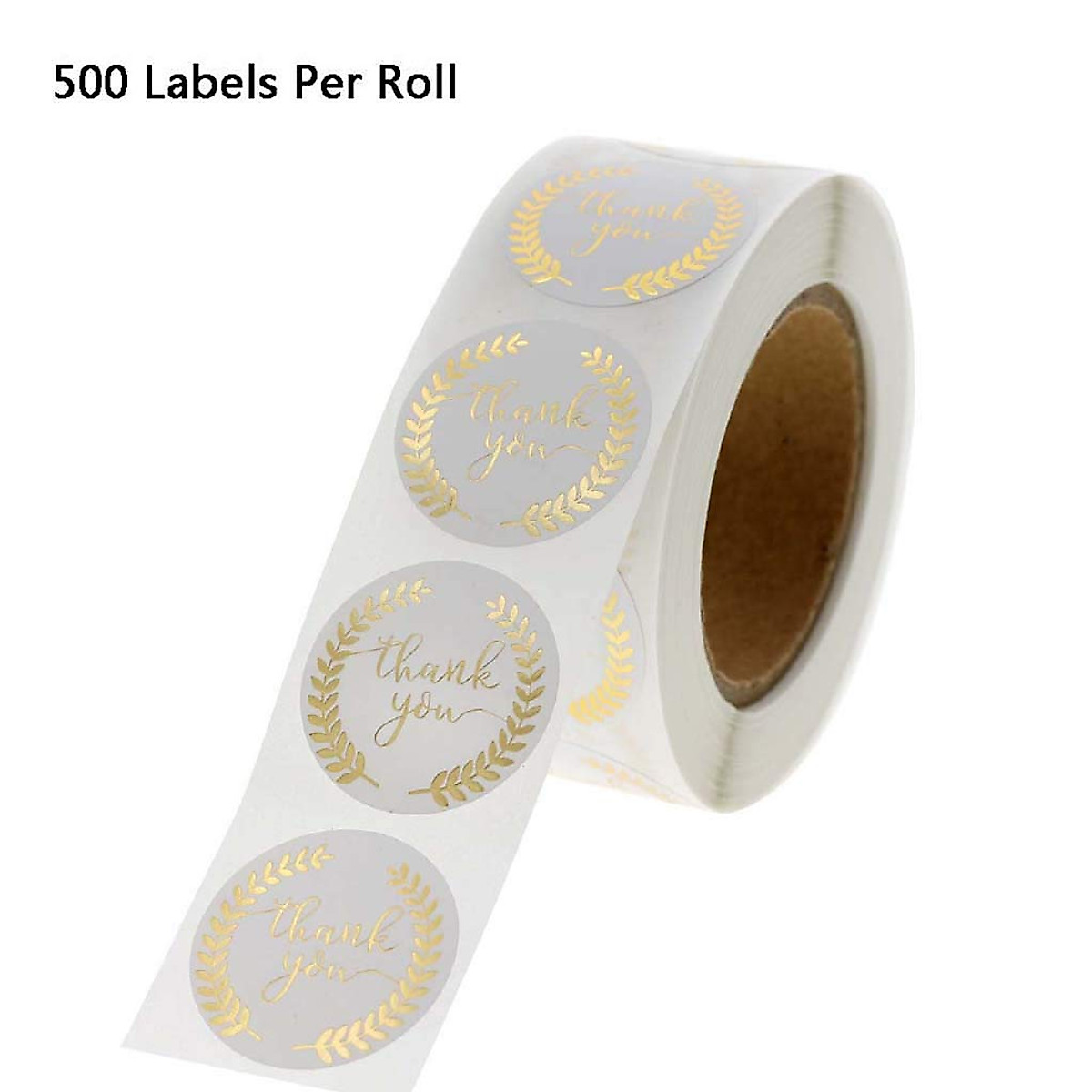 Vxkbiixxcs-o Stickers, 500 Pieces/roll Twig Thank You Sticker Gold Foil Seal Label Wedding Party Stationery
