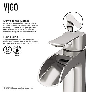VIGO Paloma 7'' H Single Handle Single-Hole Bathroom Faucet in Brushed Nickel-VG01041BN