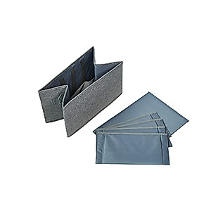 enoughstar Wardrobe Clothes Organizer-2Pcs Clothes Storage Organizer Bins-Foldable Clothes Drawer Organizer for Folded Clothes, Pants, Sweaters-5 Grids Organizer