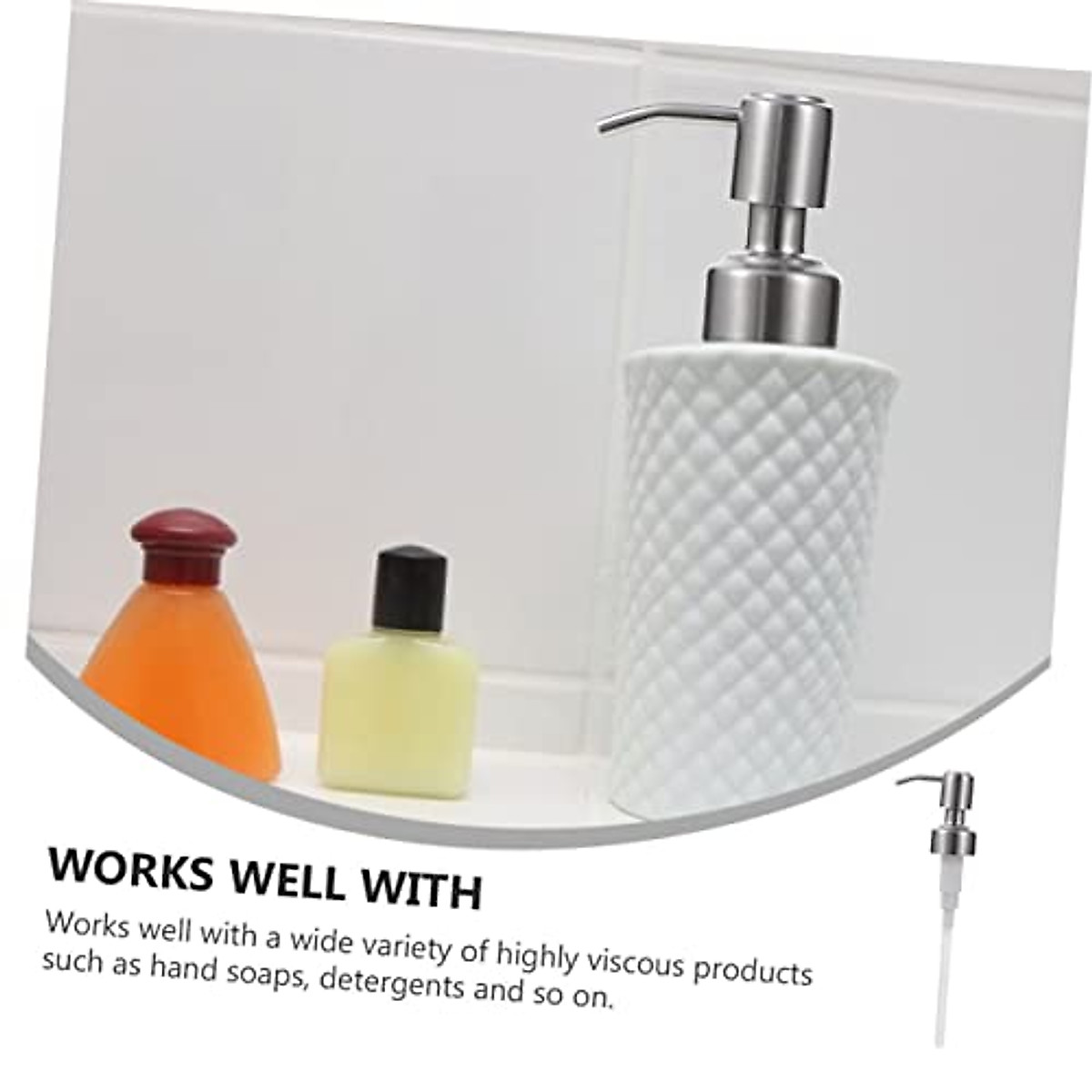 Zerodeko 2pcs Sprinkler Pump Dispenser Dish Foam Pump Conditioner soap Pump Replacement soap Dispenser Kitchen Shower Cup jar Liquid soap Pump Head Universal Travel Stainless Steel Metal