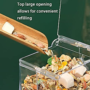 Lucky Interests 2 pcs Hamster Automatic Feeder 300ml, Hamster Food Dispenser with Brackets Small Animals Food Bowl for Dwarf Hamster Guinea Pig Chinchilla Gerbil Bird Hedgehog Ferret with 2 Spoon