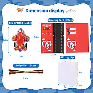Valentines Gifts for Kids, 28pcs Pull Back Airplane Toy With Valentines Cards for Kids Classroom, School Exchange Party Favors for Kids Small Toys Goodie Bags Stuffers, Pinata Fillers,Class Prizes