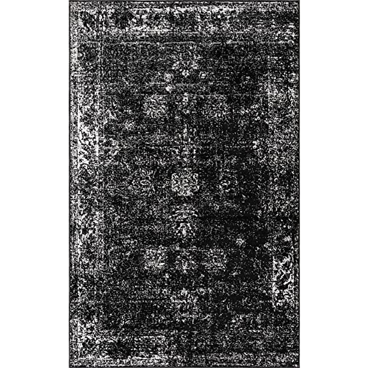 Unique Loom Sofia Collection Area Rug - Casino (5' 1" x 8' Rectangle, Black/ Ivory)