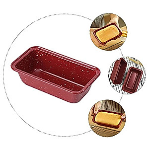 Angoily Loaf Pan 3pcs Toast Mold Loaf Bread Mold Nonstick Bakeware Kitchen Gadget Loaf Pan Carbon Steel Baking Pan Cake Mold Red Household Heavy Duty Carbon Steel + Non-stick Coating