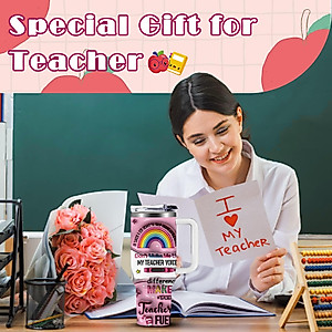 NIAXAUYT Teacher Appreciation Gifts, Birthday Gifts for Teachers Tumbler 40oz, Teacher Gift for Women Coffee Travel Cup, Best Teachers Gift for Teacher's Day Graduation Back to School Christmas, Pink