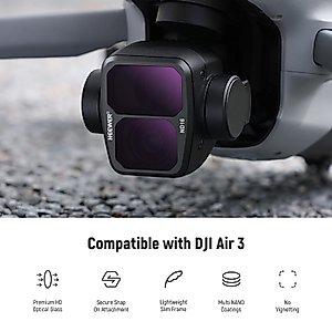NEEWER ND & CPL Filter Set Compatible with DJI Air 3, 4 Pack ND16 ND32 ND64 CPL Polarizer Neutral Density Filter Kit, Secure Attach/Multi Coated HD Optical Glass/Lightweight Frame