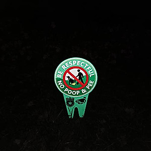 Be respectful dog sign, double sided sign, no pooping dog sign, Stay clean, Keep off grass sign