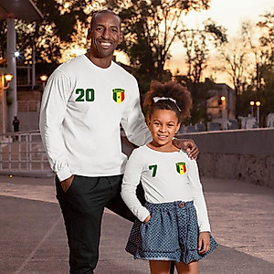 lepni.me Kids Senegal Soccer Shirt Your Name and Number | Senegalese Flag Personalized Jersey Custom Top | World Cup 2022 (5-6 Years Black Multi Color)