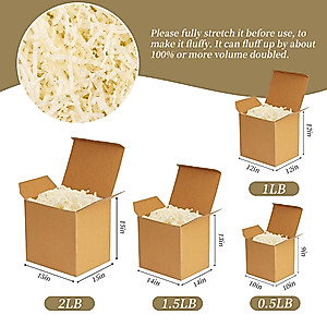 AIRGAME Crinkle Cut Paper Shred Filler (1/2 LB) for Gift Wrapping & Basket Filling - Creamy White